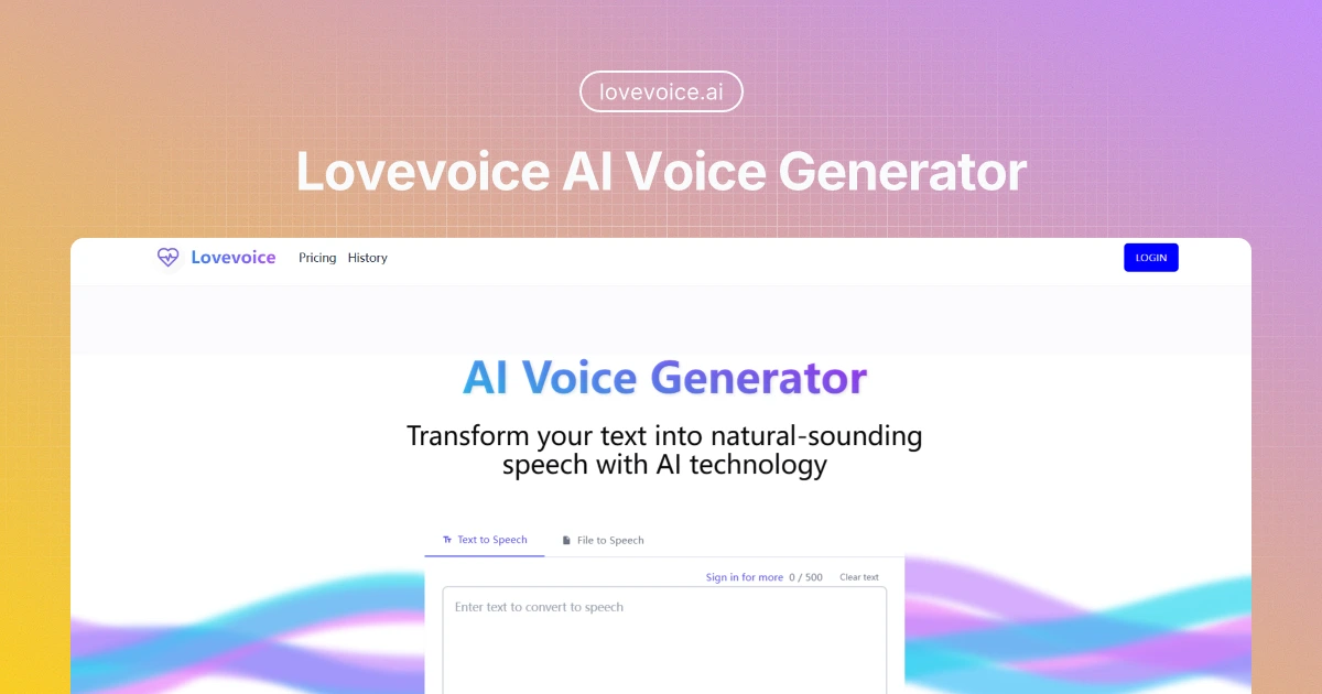Lovevoice AI Voice Generator | Transform Text to Speech(TTS) Online